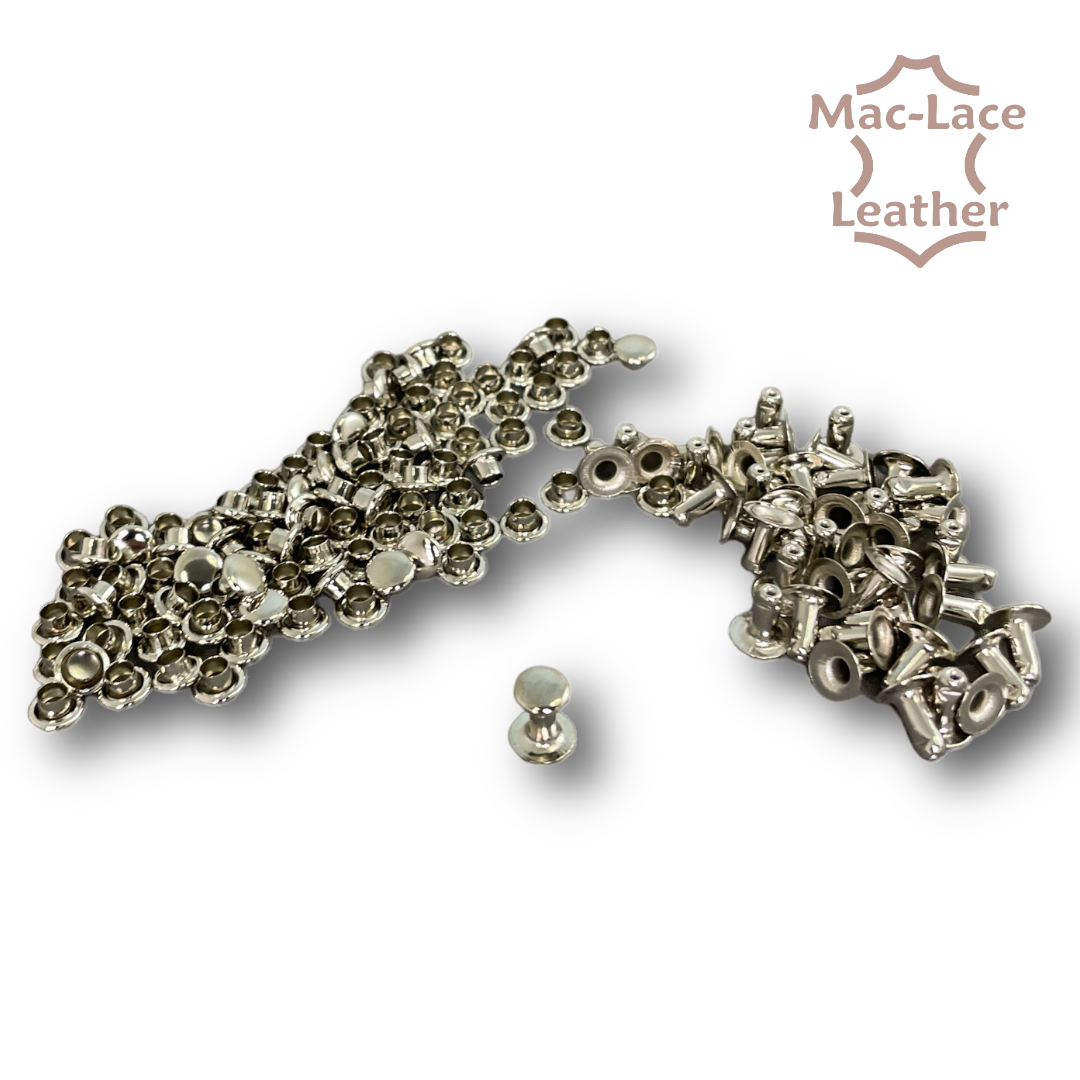 7mm Single-Cap Rivet Nickel Pack of 2000 | Mac-Lace Leather | Buy Online
