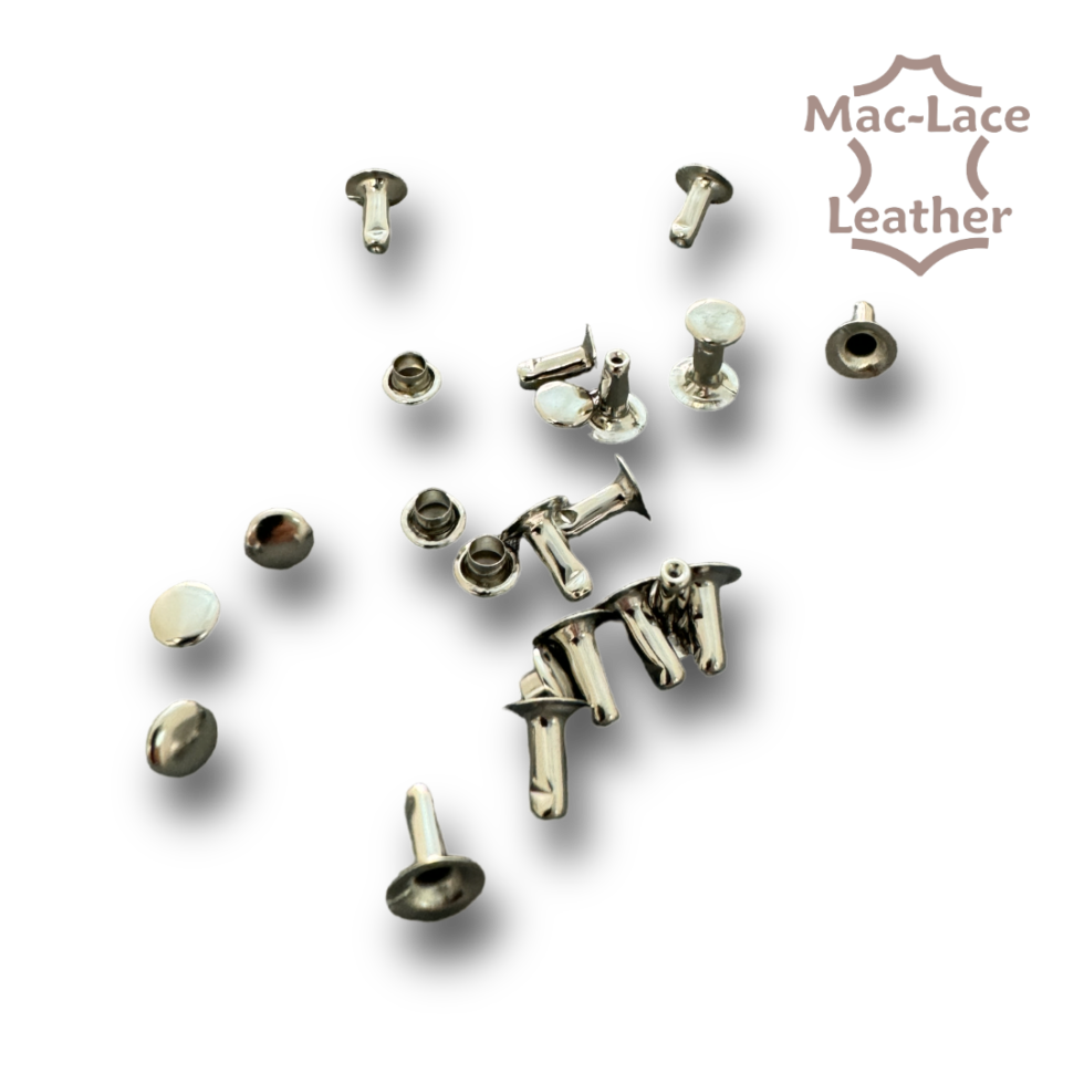 Single-Cap 8mm Rivets Nickel Pack of 100 | Mac-Lace Leather | Buy Online