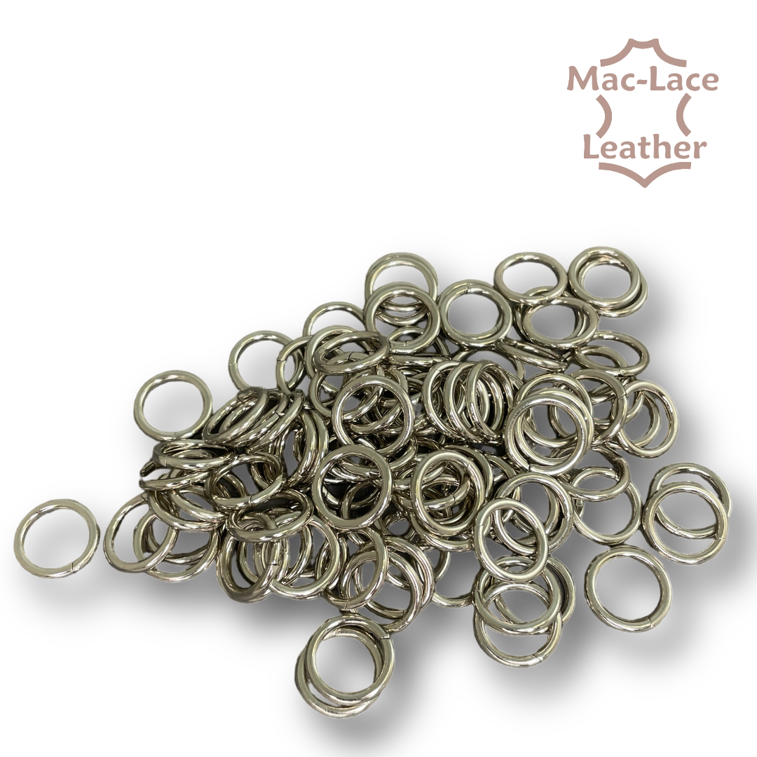 Non-Welded 13mm Nickel Rings Pack of 100 | Mac-Lace Leather | Buy Online