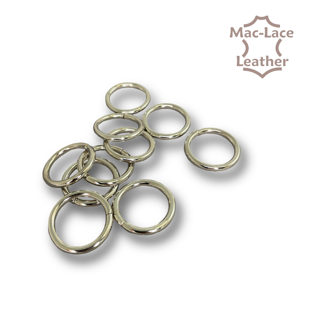 Non-Welded 20mm Nickel Rings Pack of 10 | Mac-Lace Leather | Buy Online