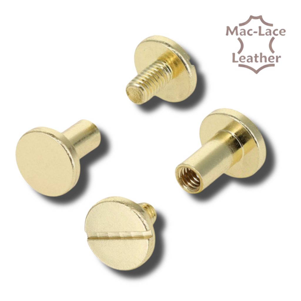 6.4mm 50Pk Chicago Screws Flat Top | Mac-Lace Leather | Buy Online