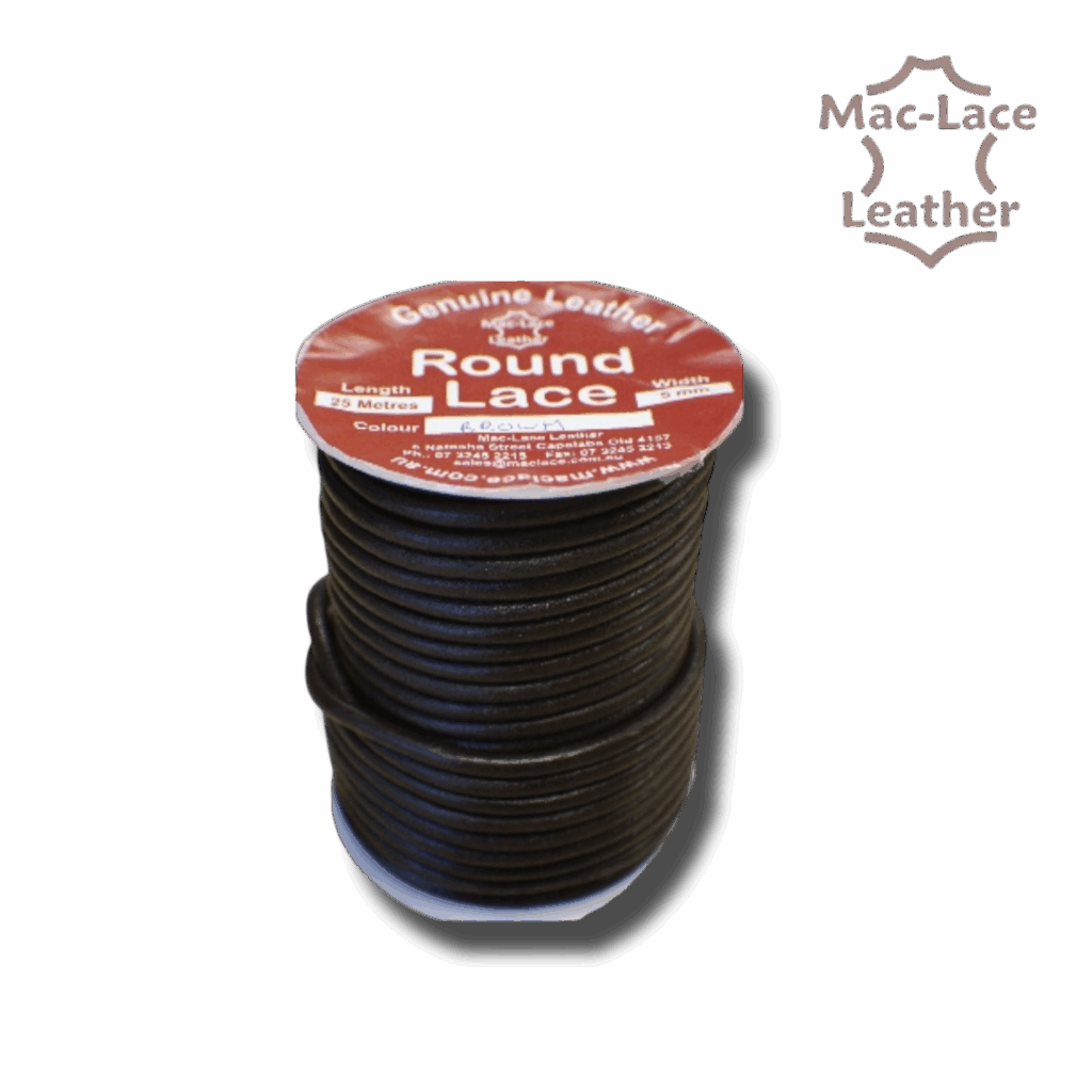4mm x 50m Round Natural Leather Lace | Mac-Lace Leather | Buy Online