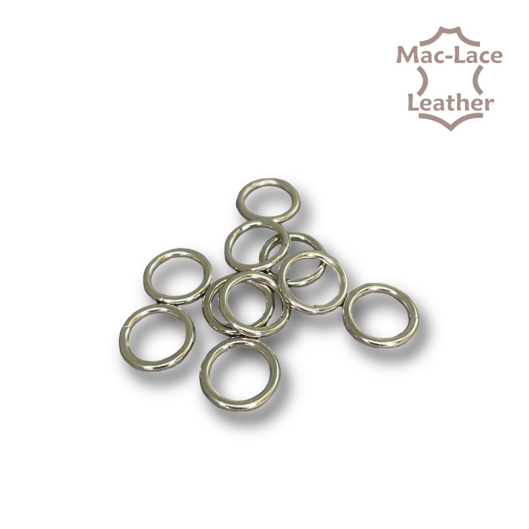 Non-Welded 13mm Nickel-Rings Pack of 10 | Mac-Lace Leather | Buy Online