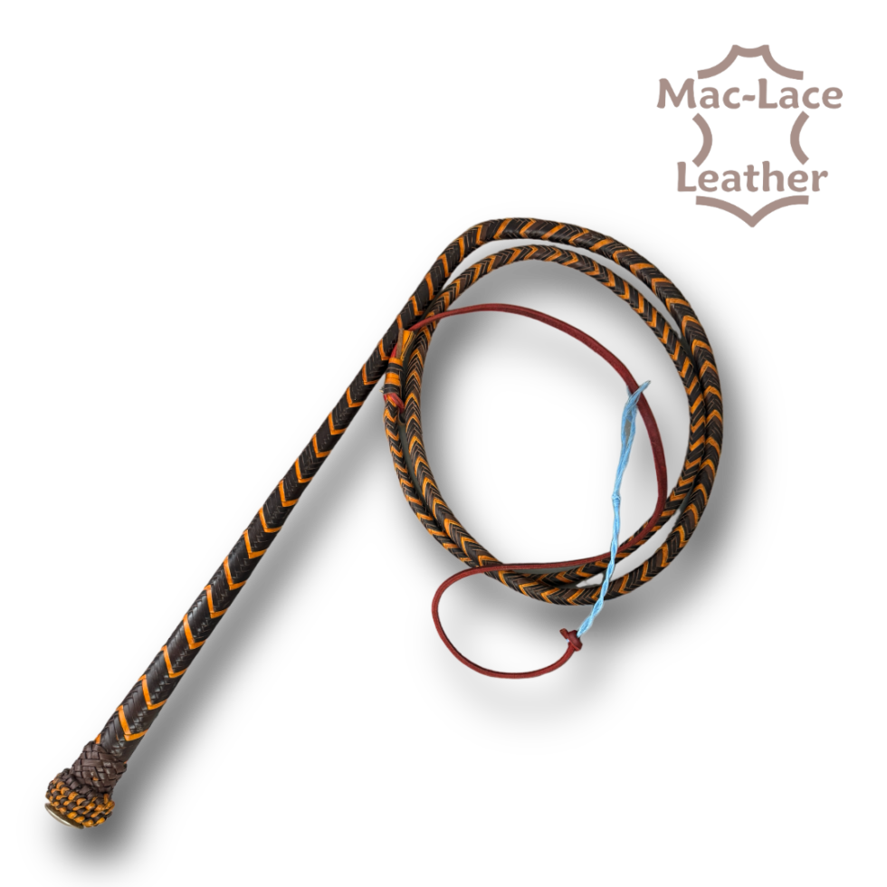 Australian Twin-Colour Whip with Turks Head | Mac-Lace Leather | Buy Online