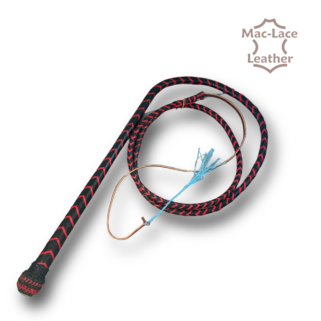 Australian Twin-Colour Whip with Turks Head | Mac-Lace Leather | Buy Online