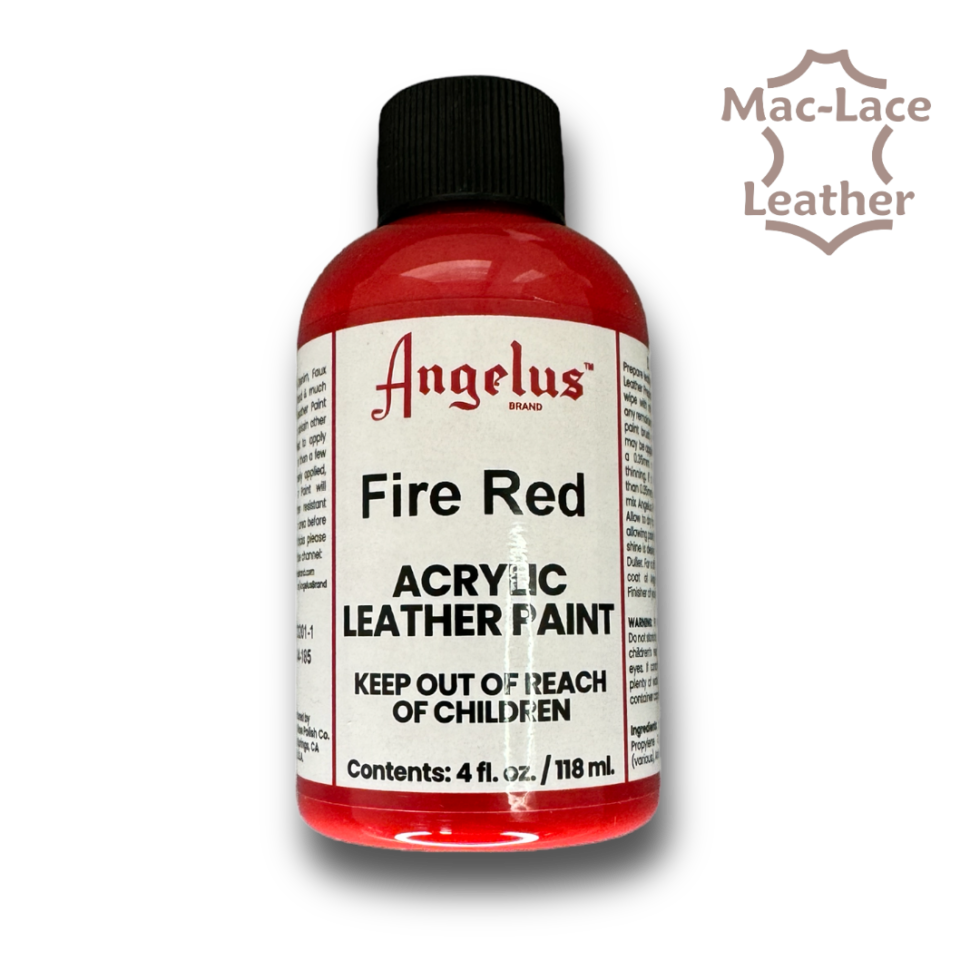 Angelus Leather Paint-118ml Fire-Red | Mac-Lace Leather | Buy Online