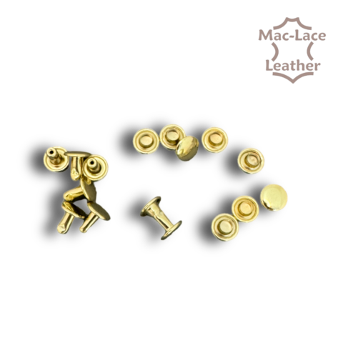 Solid Brass Double Cap Rivets | Mac-Lace Leather | Buy Online