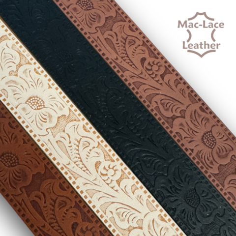 Embossed Belt-Blank Western Floral | Mac-Lace Leather | Buy Online