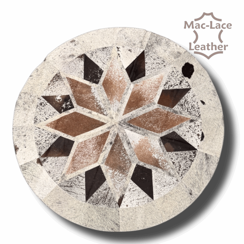 Natural Hair-On-Hide 2m Round Rug | Mac-Lace Leather | Buy Online